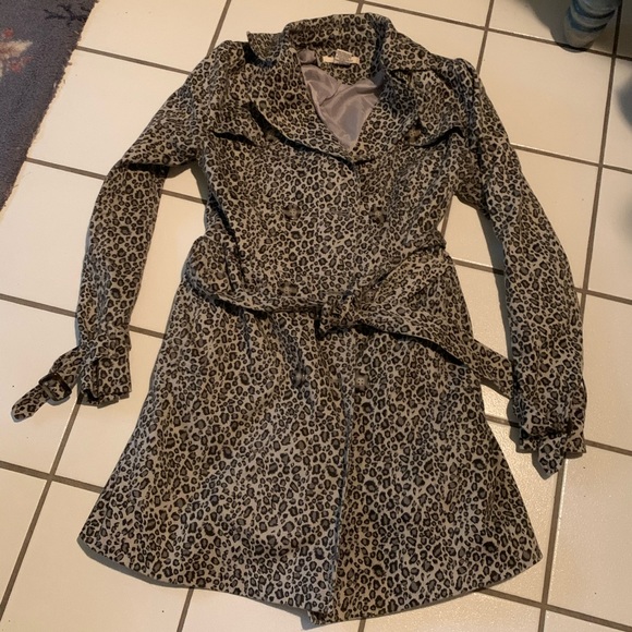 Jackets & Coats | Gray Leopard Pea Coat | Poshmark